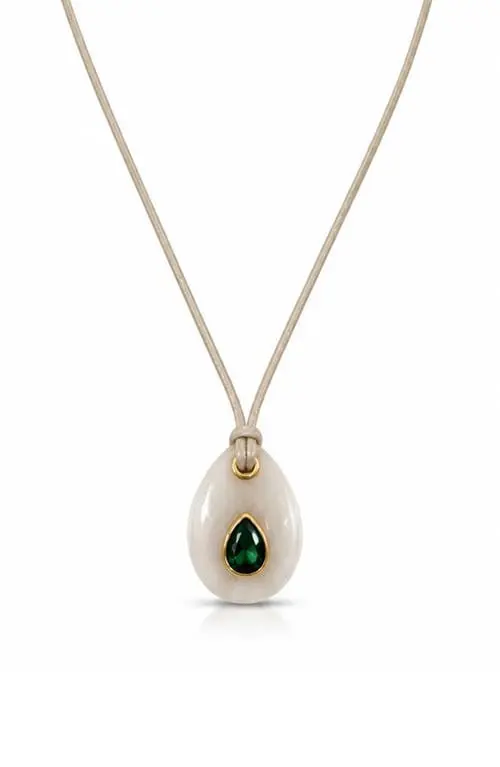 Ettika Teardrop Cord Pendant Necklace - Cream