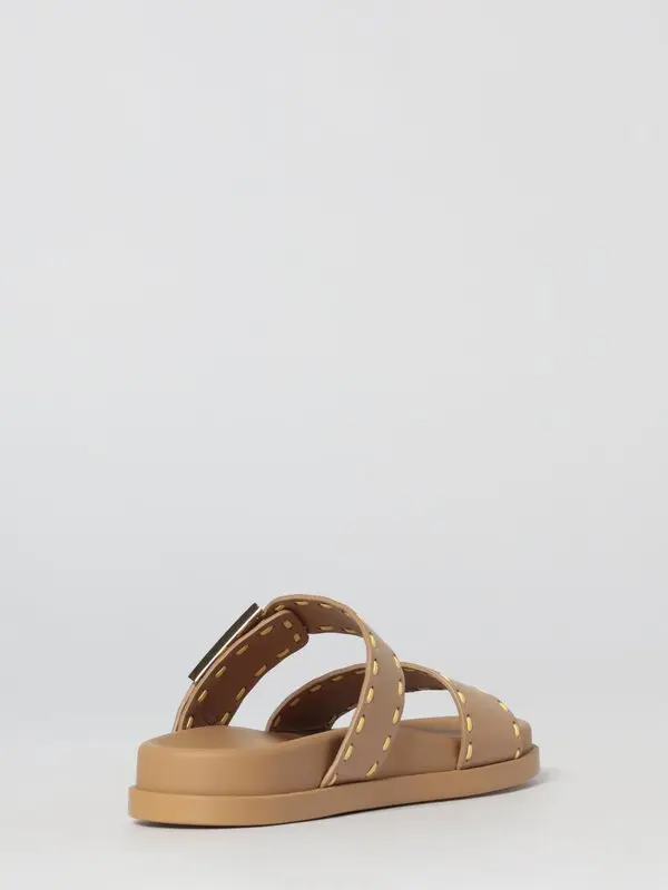 Fendi Flat Slides With Ff Baguette Buckle