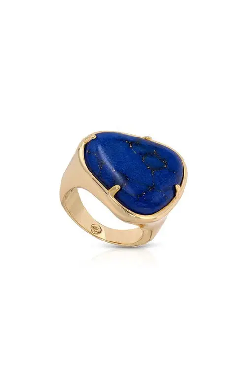 Ettika Solstice 18k Gold Plated Lazuli Statement Ring