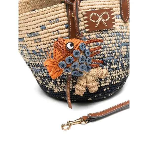ANYA HINDMARCH Embellished Raffia Mini Bag