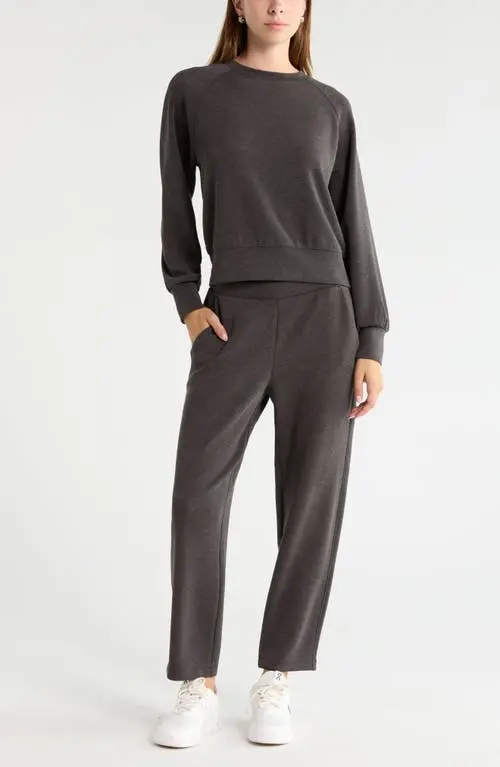 Zella Soft Luxe Ankle Pants - Brown Mole Heather
