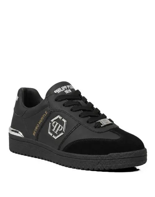 Philipp Plein Retro Hustle Bicolor Low Top Sneakers - Black/black
