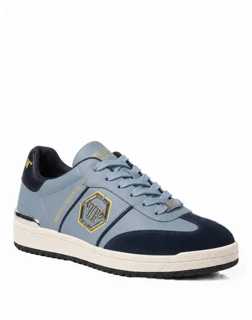 Philipp Plein Retro Hustle Bicolor Low Top Sneakers - Lightblue