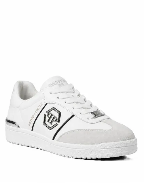 Philipp Plein Retro Hustle Bicolor Low Top Sneakers - White
