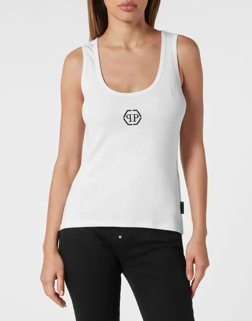 Philipp Plein Tank Top Hexagon - White