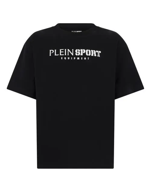 PLEIN SPORT Round Neck T-shirt Reflective Scratch