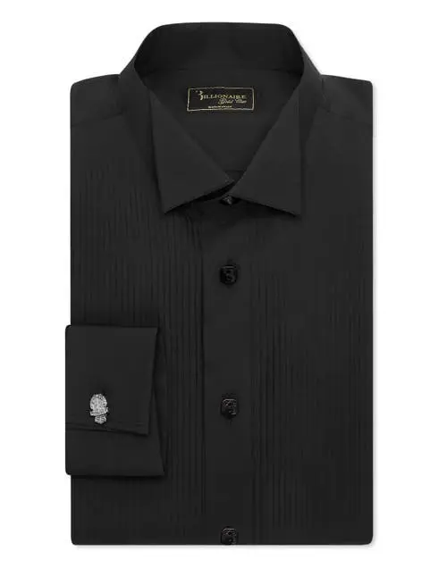 BILLIONAIRE Cotton Tuxedo Shirt Gold Cut