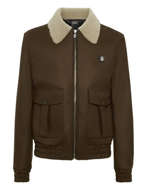 BILLIONAIRE Shearling Wool Jacket - Brown