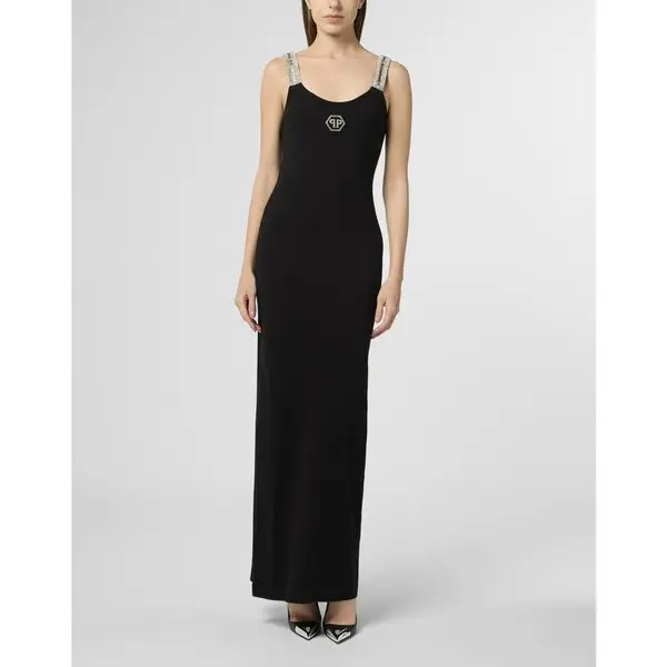 Philipp Plein Embellished Hexagon Logo Tank Dress