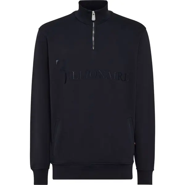 BILLIONAIRE Cotton Fleece Half-zip Track Jacket With Embroidered Logo