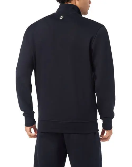 BILLIONAIRE Cotton Fleece Half-zip Track Jacket With Embroidered Logo