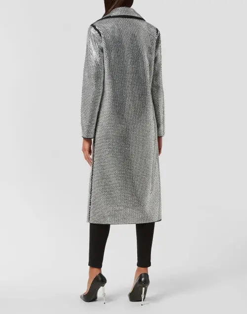 Philipp Plein Long Coat With Crystals