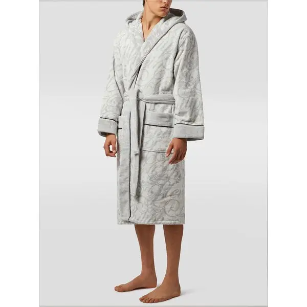 Philipp Plein Hooded Bathrobe Signature - White