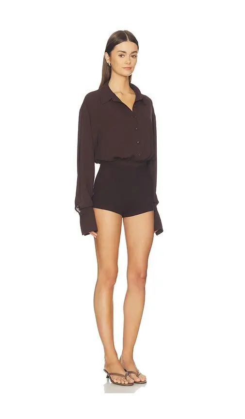 ALL THE WAYS Clarissa Romper In Brown