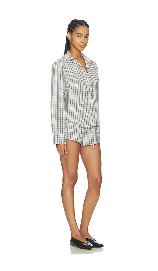 Superdown Checked Shirt And Drawstring Shorts Set