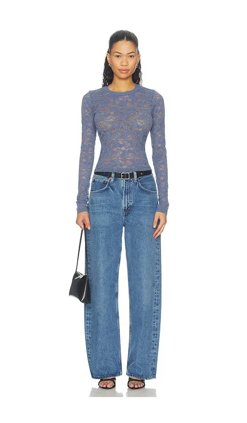 Michael Lauren Vero Long Sleeve Lace Top