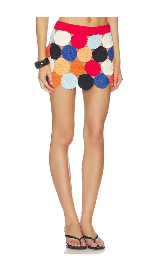 SIMONMILLER Beep Beep Crochet Mini Skirt - Confetti