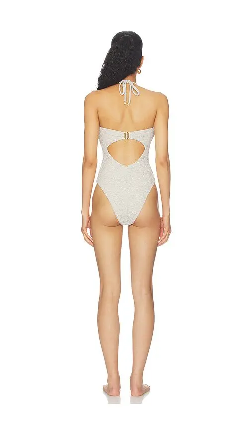 PatBO Halterneck Shirred One Piece Swimsuit