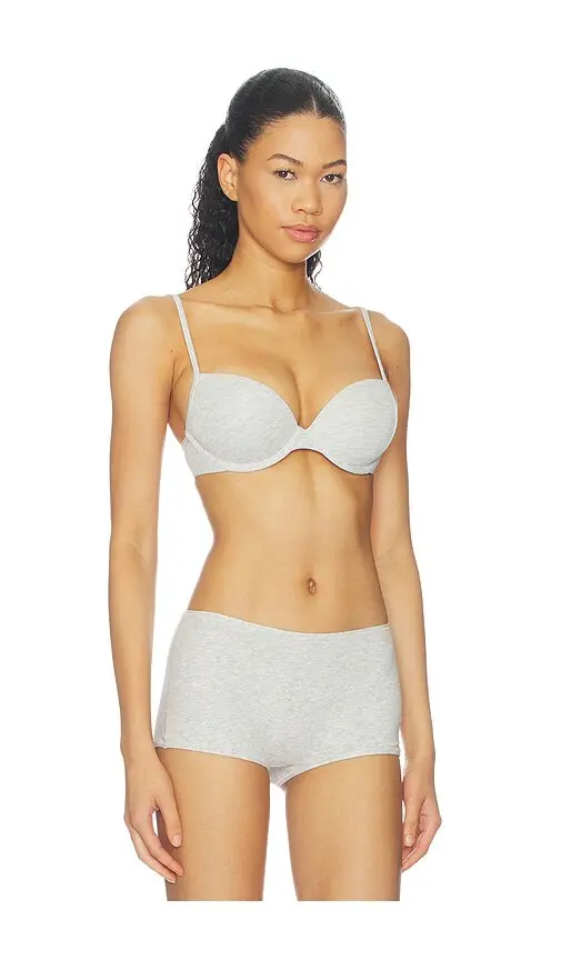 SKIMS Everybody Cotton Lightly Lined Demi Bra In Light Grey