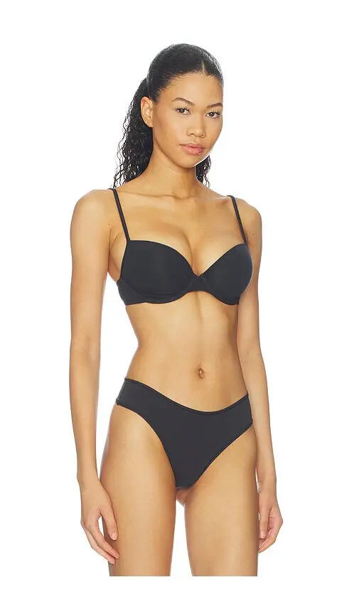 SKIMS Everybody Cotton Lightly Lined Demi Bra In Black
