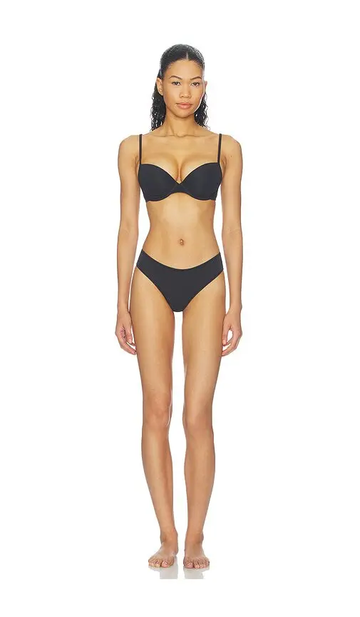 SKIMS Everybody Cotton Lightly Lined Demi Bra In Black