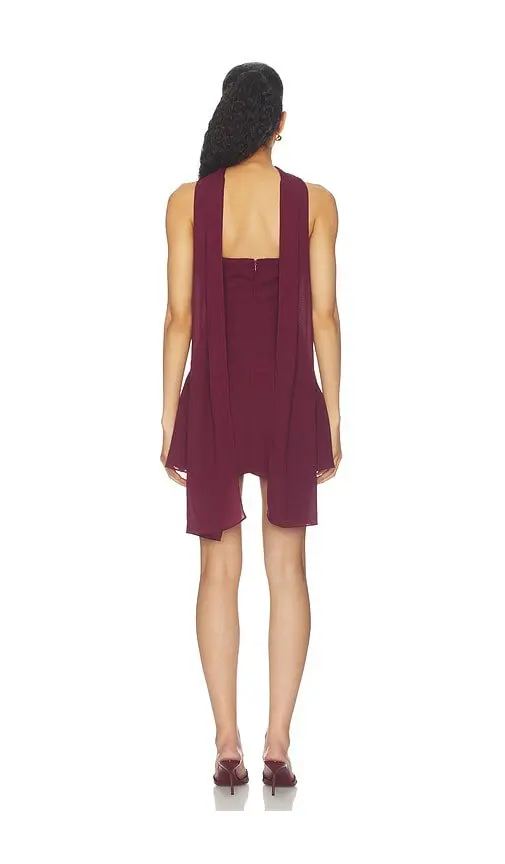 Superdown Jayleen Mini Dress With Detachable Scarf - Plum