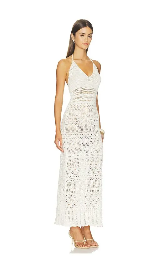 LoveShackFancy Massie Crochet Halterneck Maxi Dress