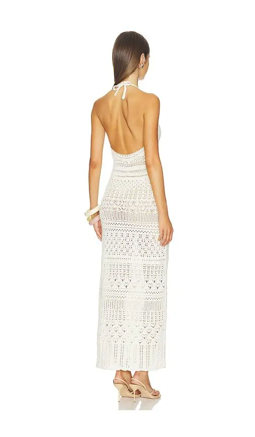 LoveShackFancy Massie Crochet Halterneck Maxi Dress