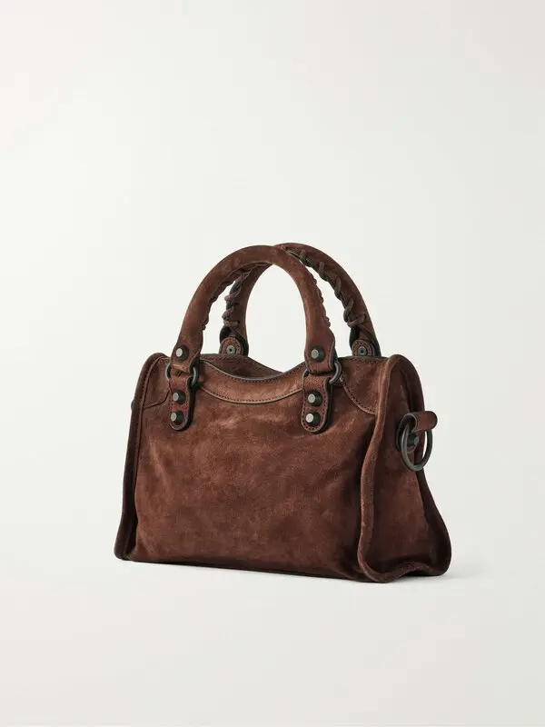 Balenciaga Le City Mini Suede Shoulder Bag