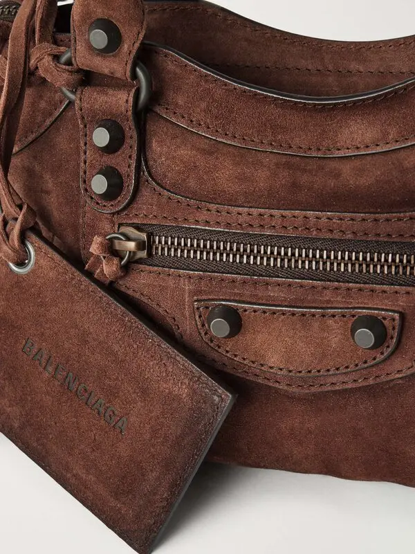 Balenciaga Le City Mini Suede Shoulder Bag