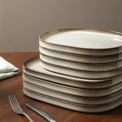 STONE + LAIN Cairo Stoneware 12-piece Dinnerware Set - Grey