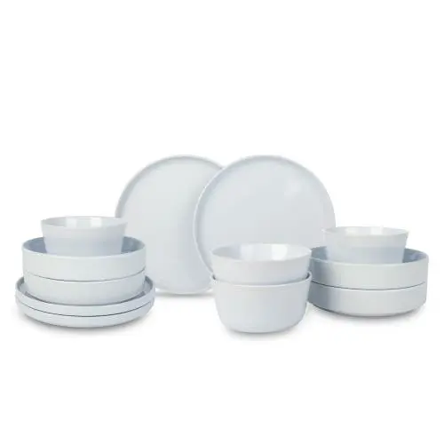 STONE + LAIN Celina Stoneware 12-piece Dinnerware Set - White
