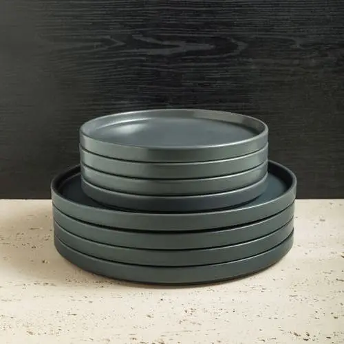STONE + LAIN Celina Stoneware 16-piece Dinnerware Set - Gray Matte