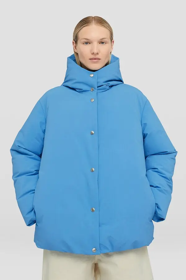JIL SANDER Hooded Down Jacket - Blue