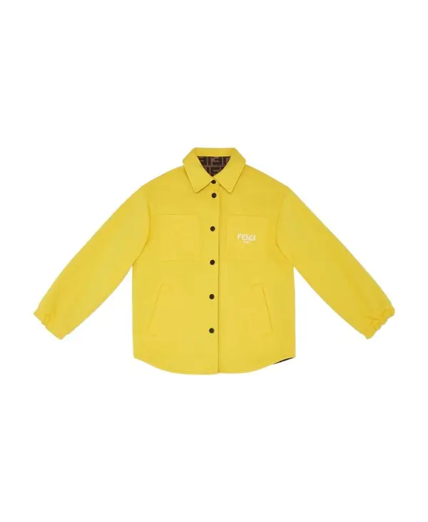 Fendi Fleece And Ff Nylon Reversible Shirt Jacket - Yellow