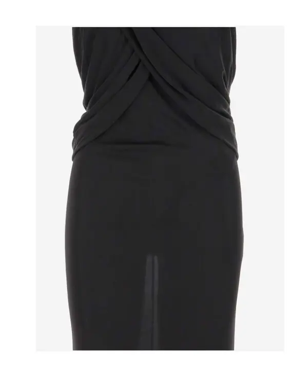 Saint Laurent Open-back Draped Hooded Maxi Dress