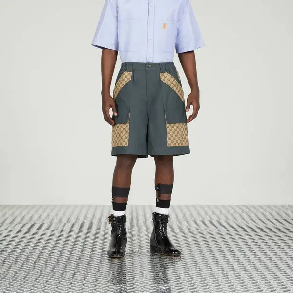 Gucci Cargo Monogrammed Shorts