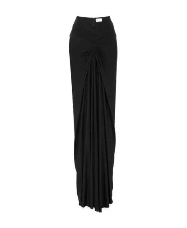 Saint Laurent Ruched Long Skirt