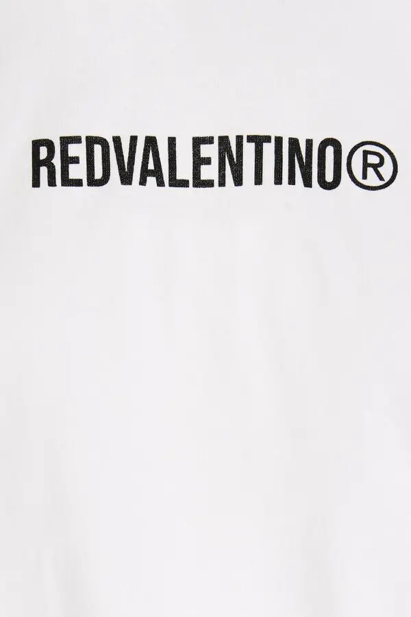 Red Valentino Logo T-shirt With Bow Detail - White