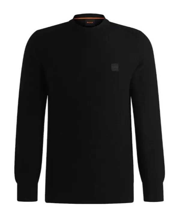 Hugo Boss Logo Patch Waffle-knit Sweater
