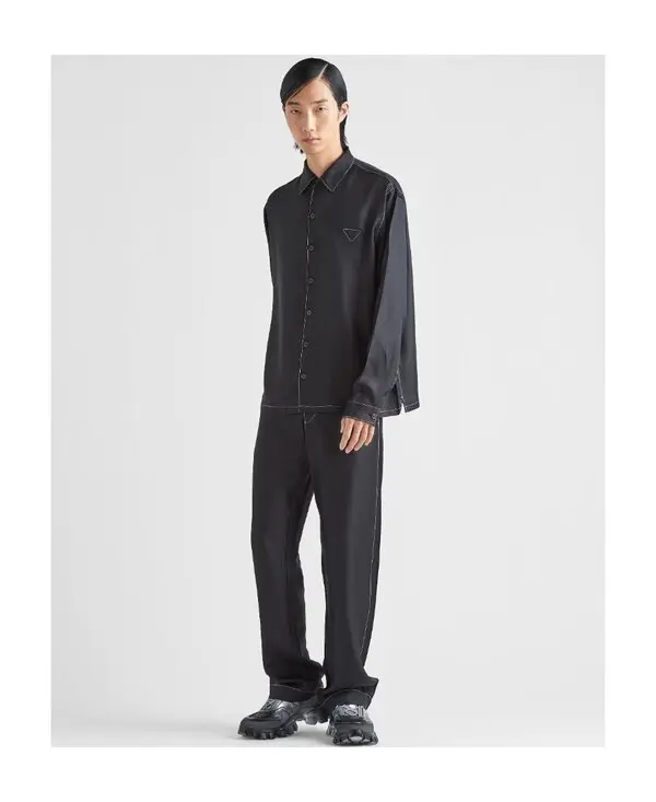 Prada Silk Straight Casual Pants