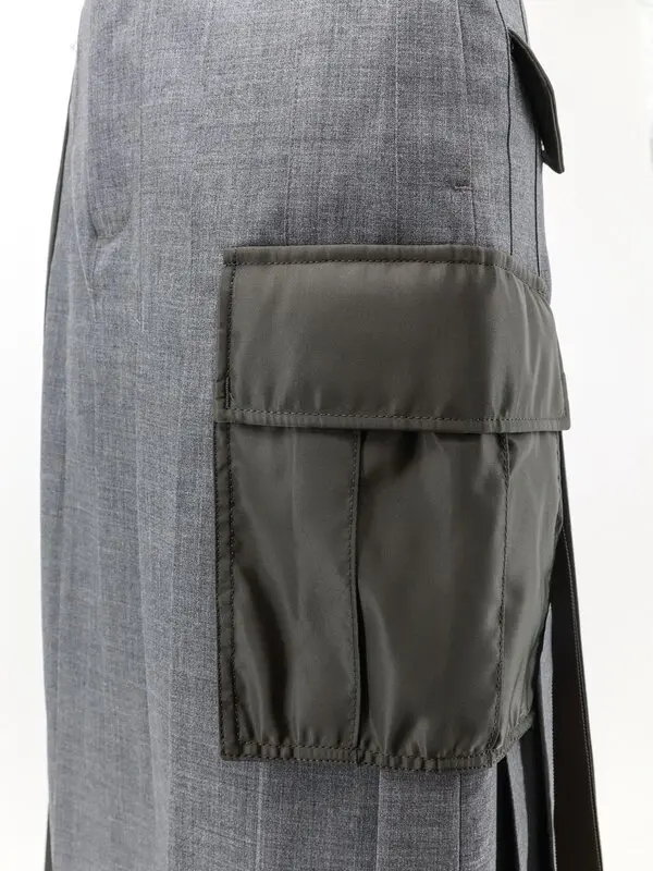Sacai Pleated Layered Midi Skirt