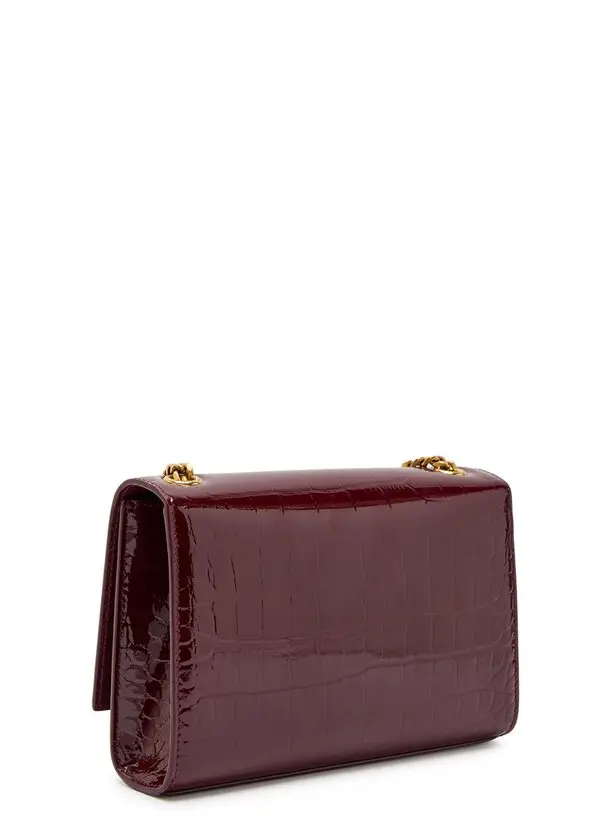 Saint Laurent Small Crocodile-effect Patent Leather Shoulder Bag