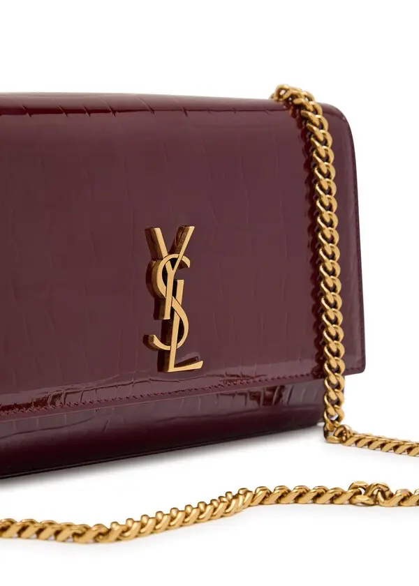 Saint Laurent Small Crocodile-effect Patent Leather Shoulder Bag
