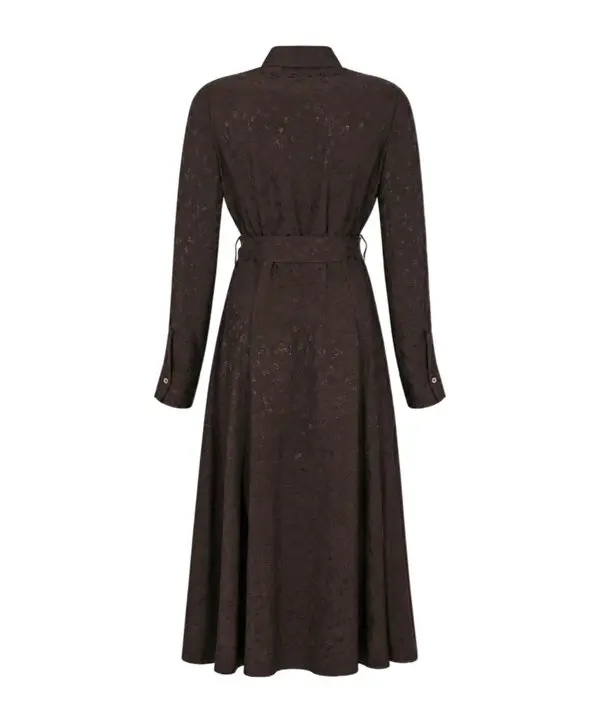 Pinko Long Shirt Dress With Mother-of-pearl Buttons And Tie Belt