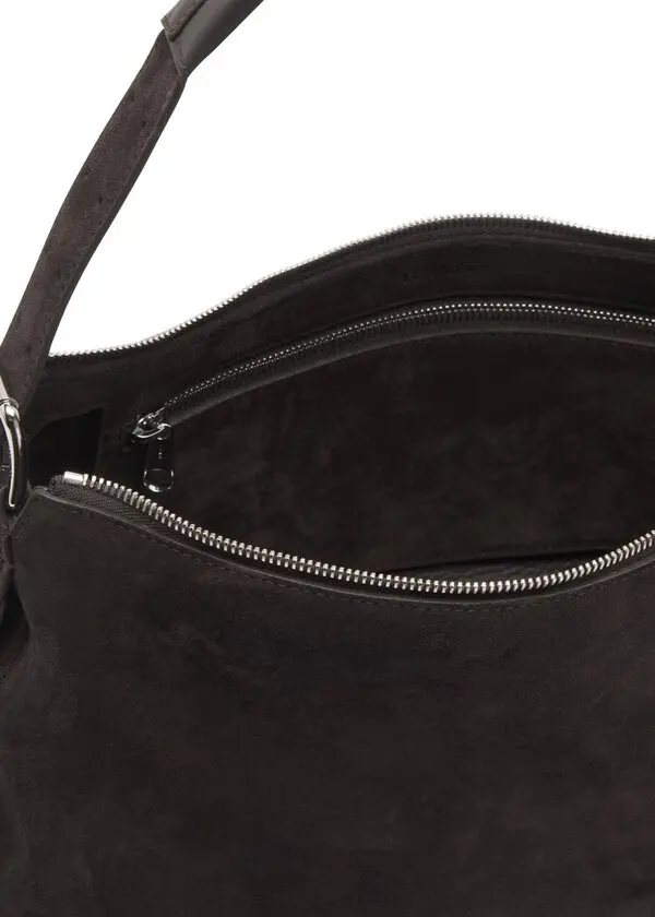 LEMAIRE Belted Baguette Suede Shoulder Bag