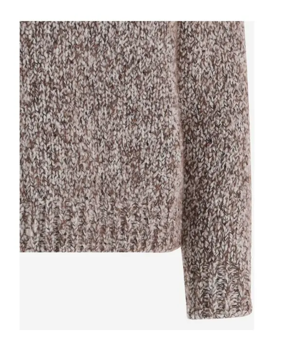 Bruno Manetti Mélange Crew Neck Knitted Sweater - Gray
