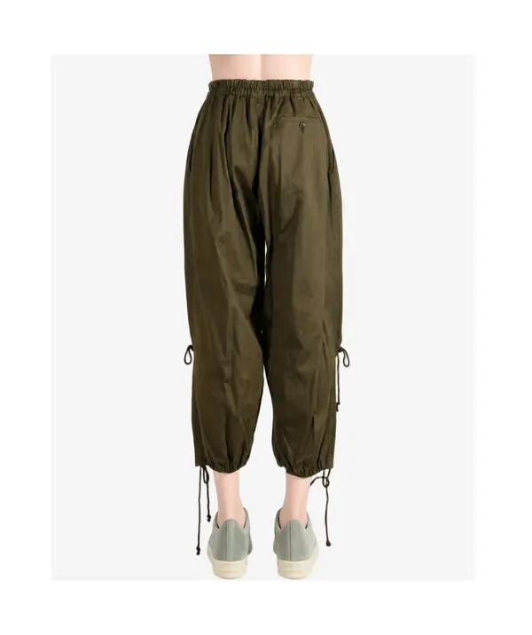 Y’s Elastic-waist Ruched Casual Trousers With Drawstring Detail