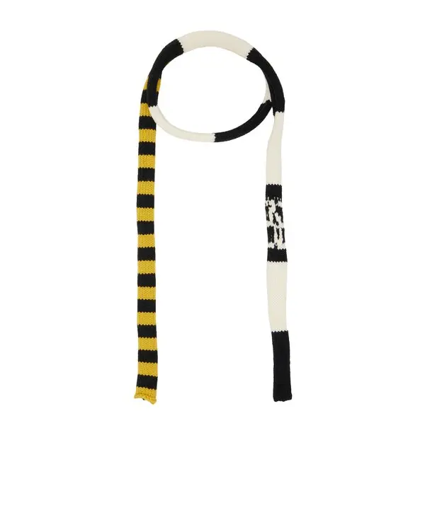 STEFAN COOKE Striped Knit Scarf - Yellow