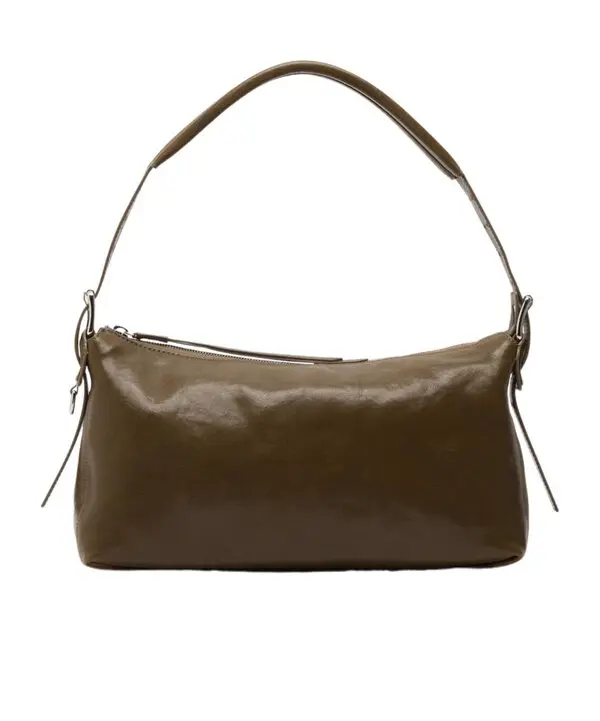 LEMAIRE Belted Baguette Leather Shoulder Bag - Green